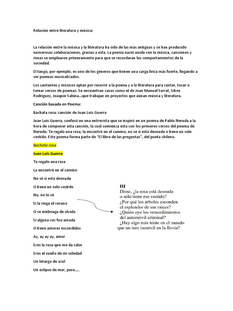 Música y Literatura: Un Vínculo Eterno | PDF | Musica Latinoamericana ...