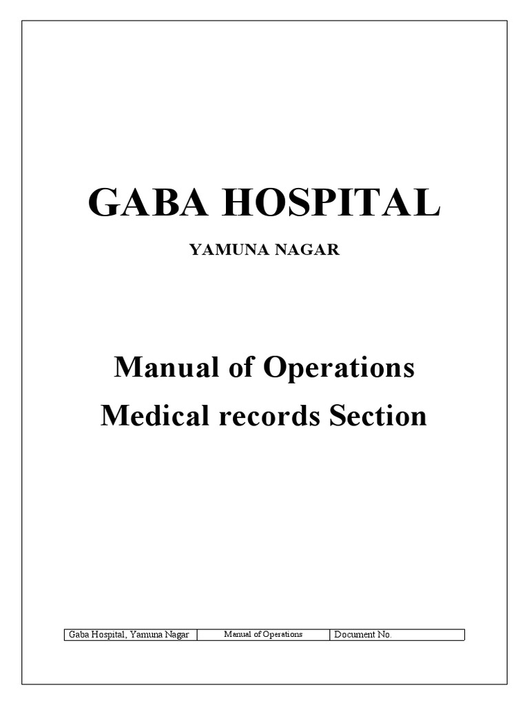 Manual Medical Records Nabh | PDF | Medical Record | Patient