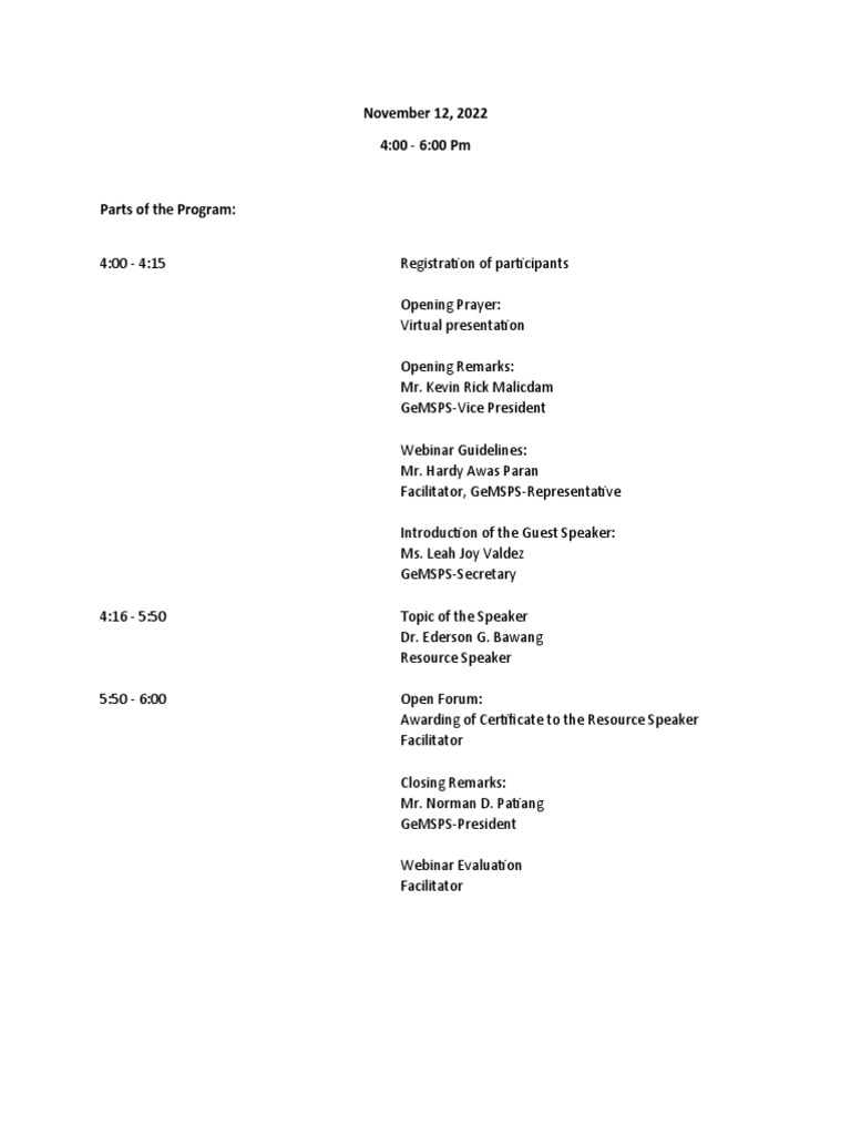 Tentative Program | PDF