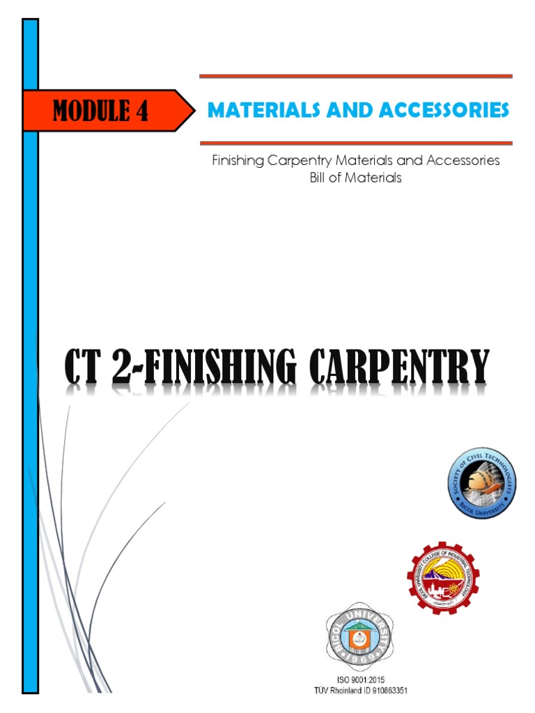Finishing Carpentry Materials Guide | PDF | Screw | Carpentry