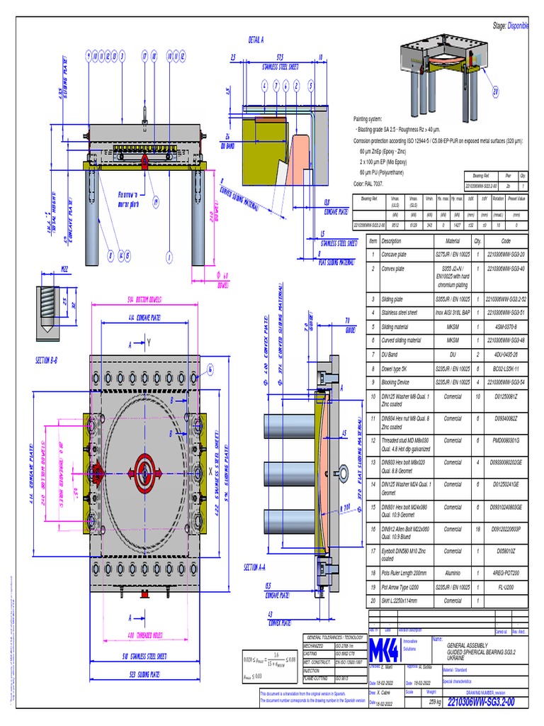 Guided Spherical Bearing Assembly SG3.2 | PDF | Screw | Stainless Steel