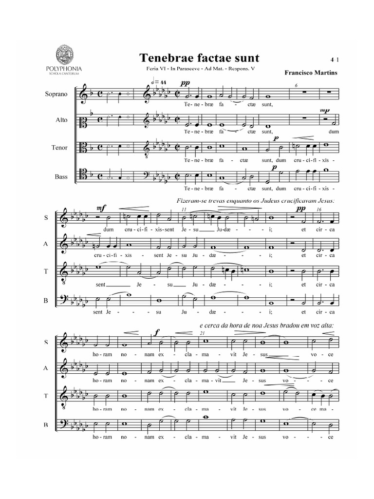 Francisco Martins - Tenebrae Factae Sunt 4 | PDF