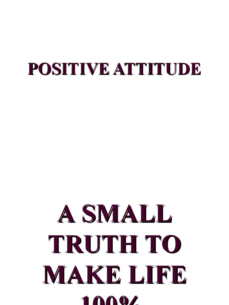 Positive Attitude Presentation | PDF