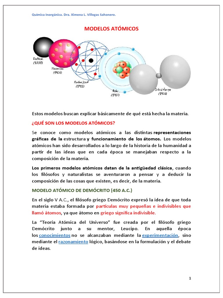 Modelos Atómicos | PDF | Átomos | Núcleo atómico