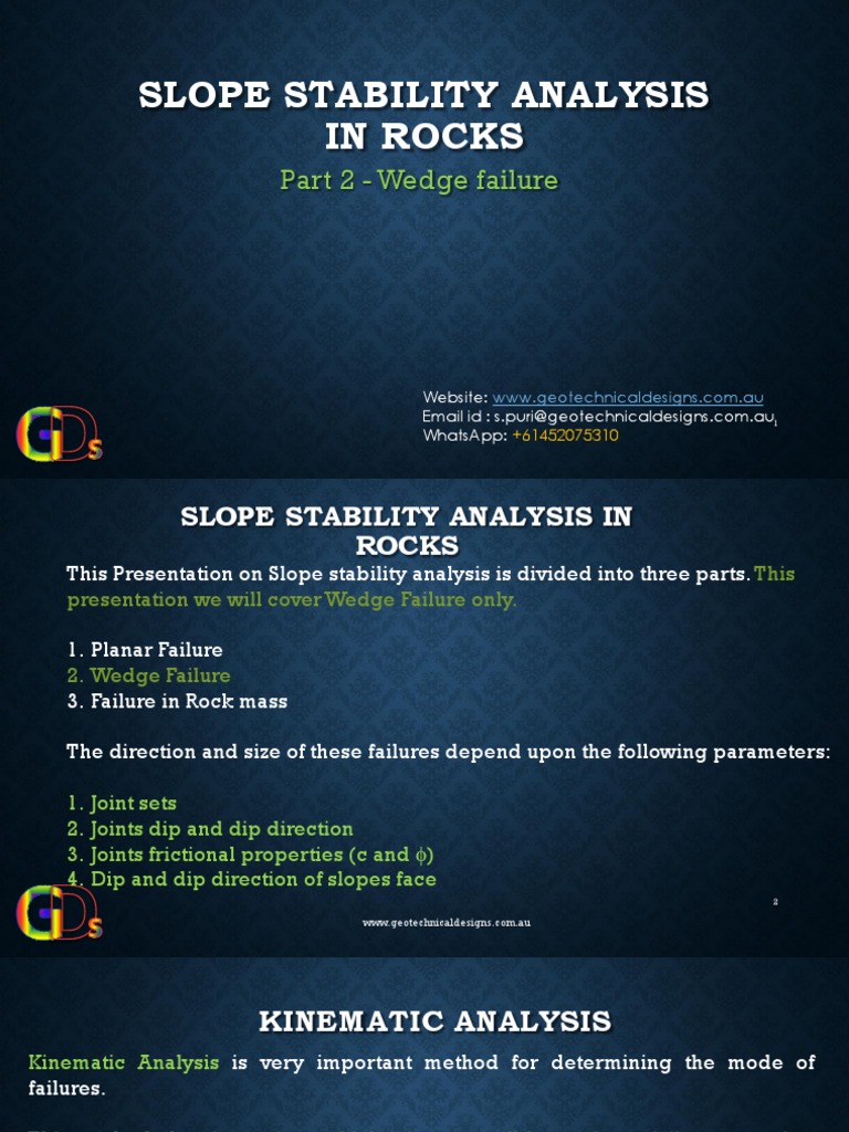 Wedge Failure Analysis in Rock Slopes | PDF | Classical Mechanics ...