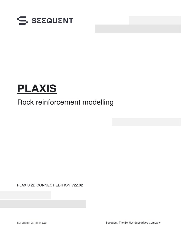Rock Reinforcement Modelling - Cable Bolts in PLAXIS 2D | PDF ...