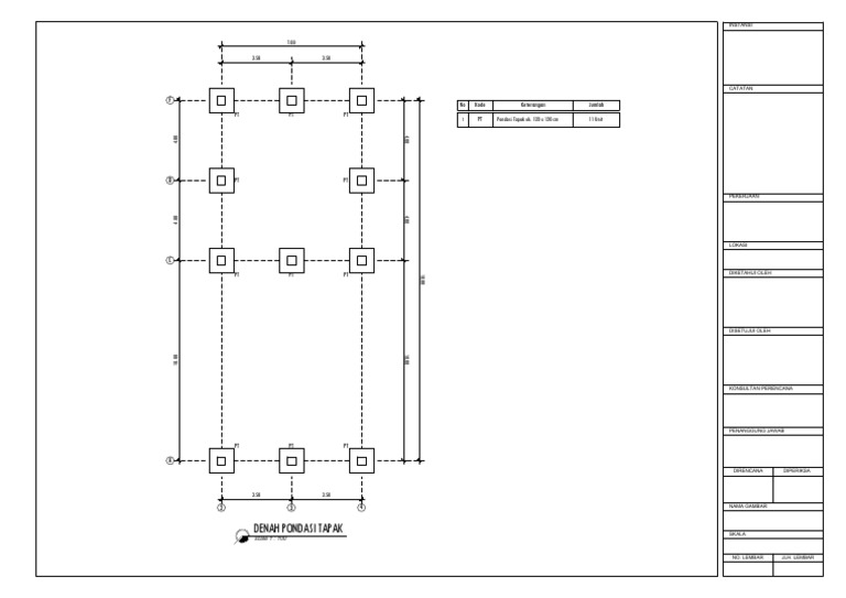 DENAH PONDASI TAPAK | PDF