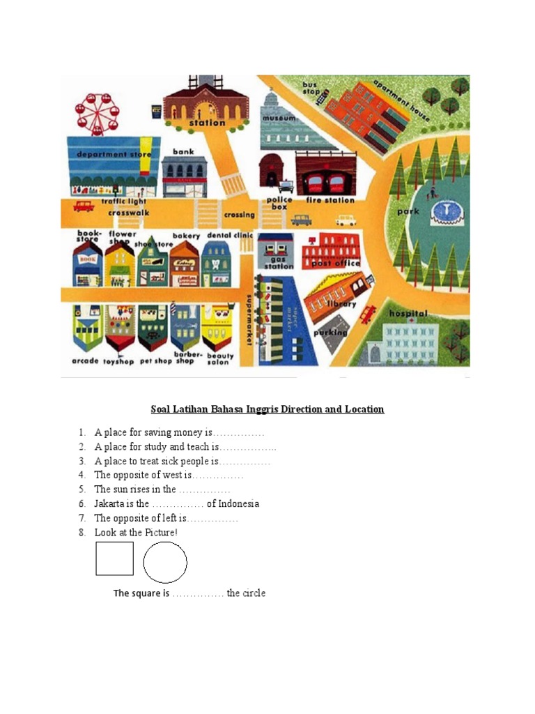 Soal Latihan Bahasa Inggris Direction and Location Kelas 7 | PDF