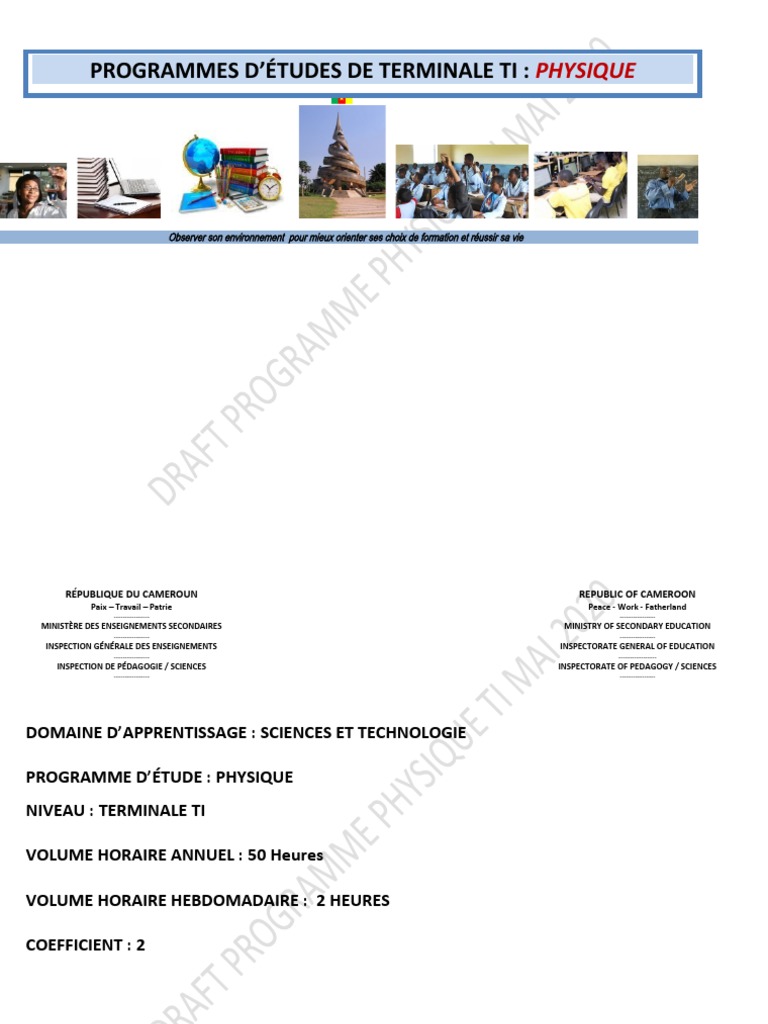 Programme de Physique Terminale TI 2025 | PDF | Obliger | Champ magnétique