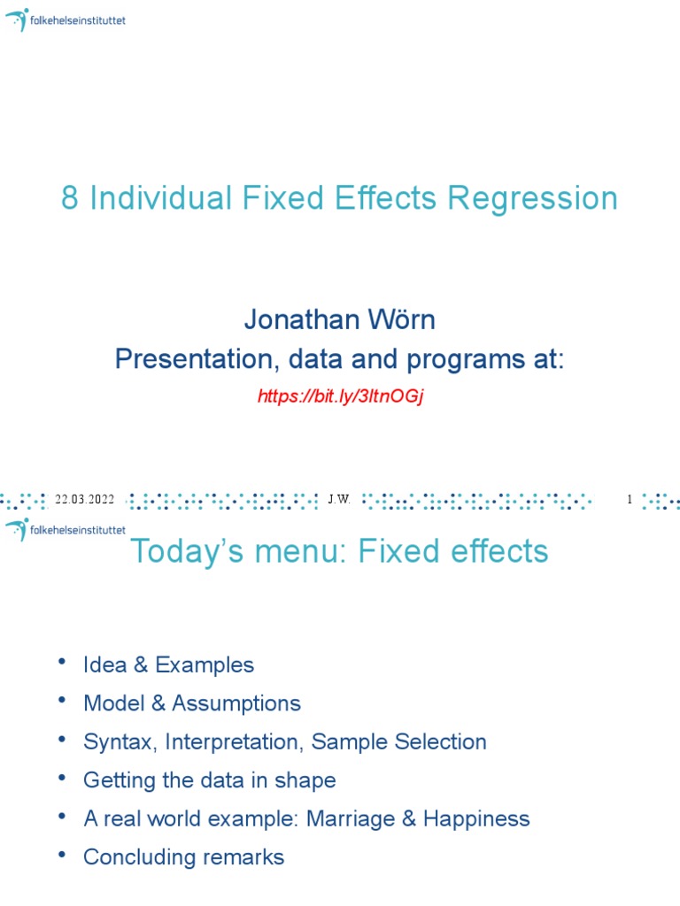 8 Fixed Effects Regression (Powerpoint) | PDF | Fixed Effects Model ...