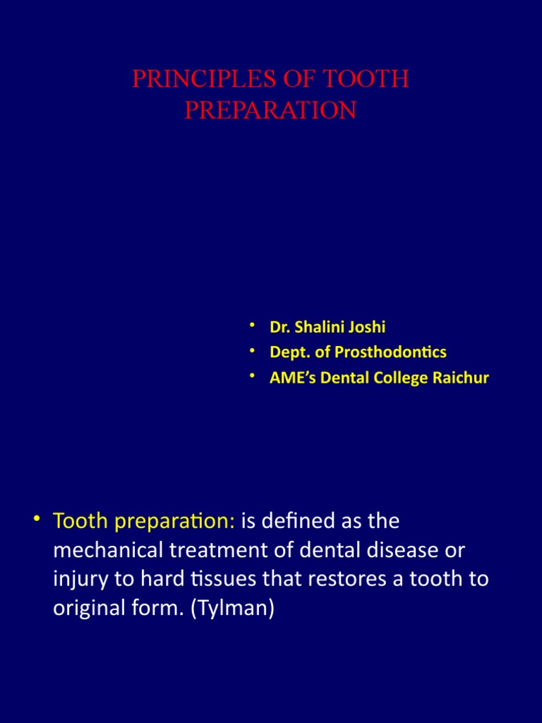 Tooth Prep Principles | PDF | Dentistry Branches | Mouth