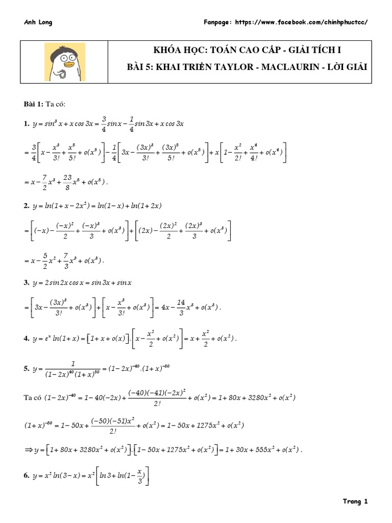 Khai Triển Taylor - Maclaurin - Đáp Án | PDF