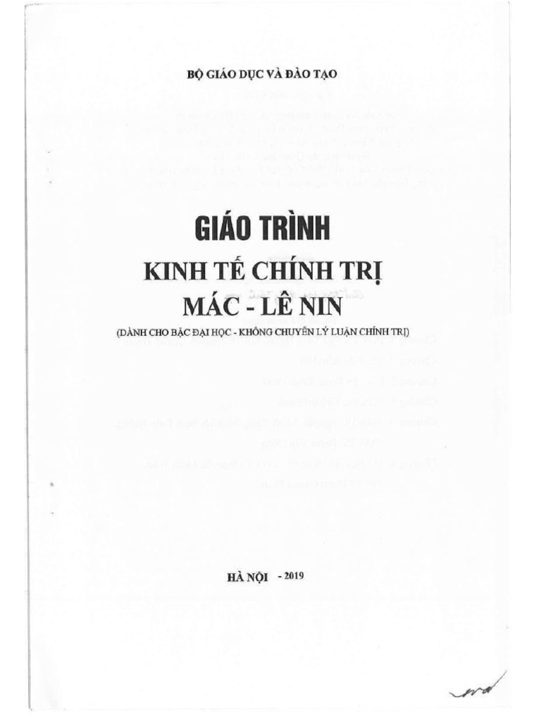 Giao Trinh Kinh Te Chinh Tri Mac Lenin | PDF