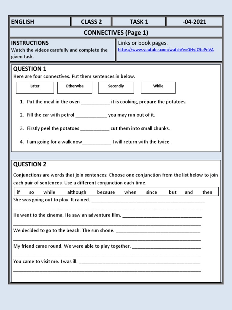 Connecting Ideas: Using Conjunctions, Connectives, and Transitional ...