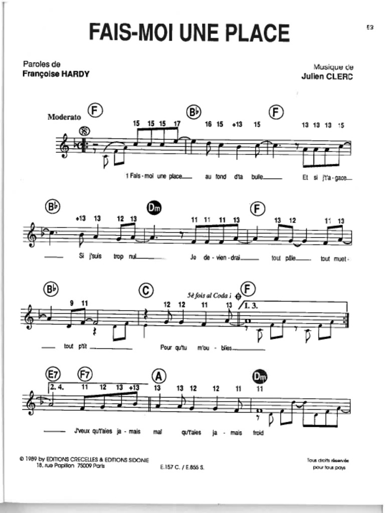 Fais Moi Une Place | PDF