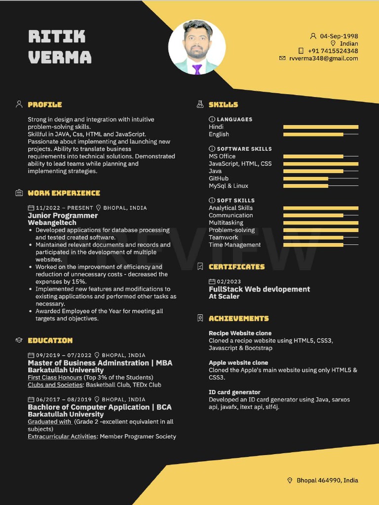 Wipro Resume | PDF