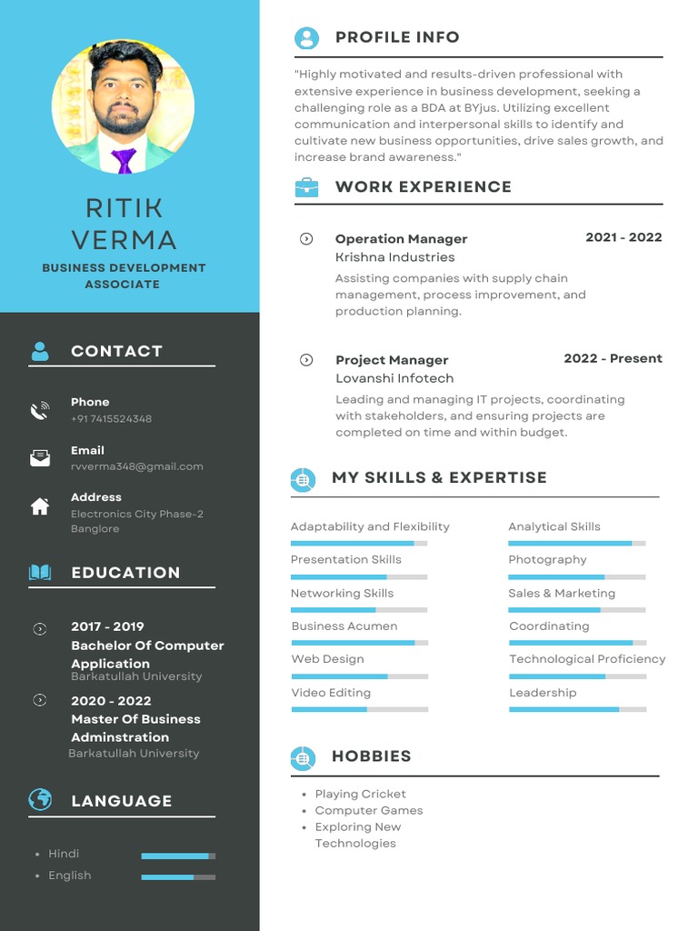 BDA Resume for Byju's Application | PDF