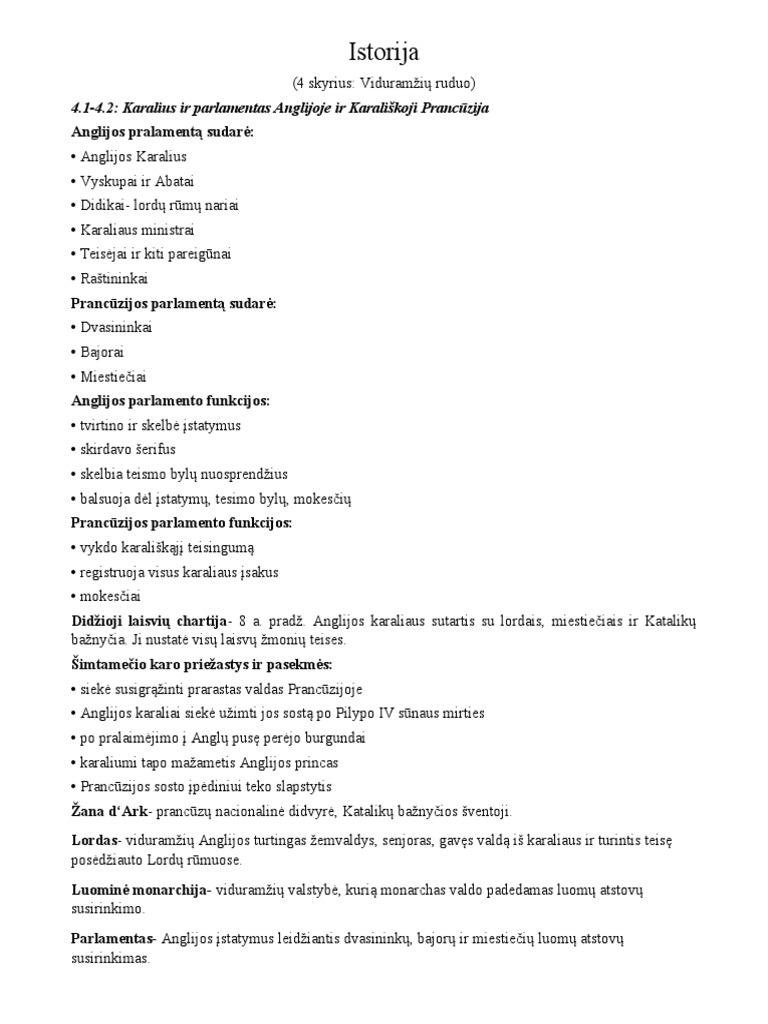 Istorijos 4 Skyrius | PDF