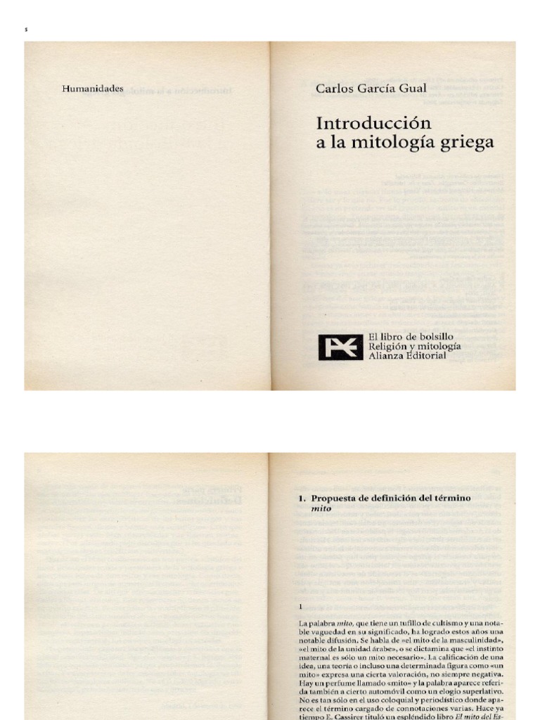 05 - Garcia Gual - Introduccion A La Mitologia Griega (Selección) | PDF