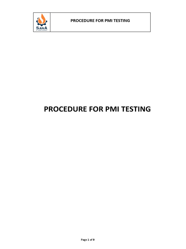 PMI Procedure | PDF | Construction | Welding