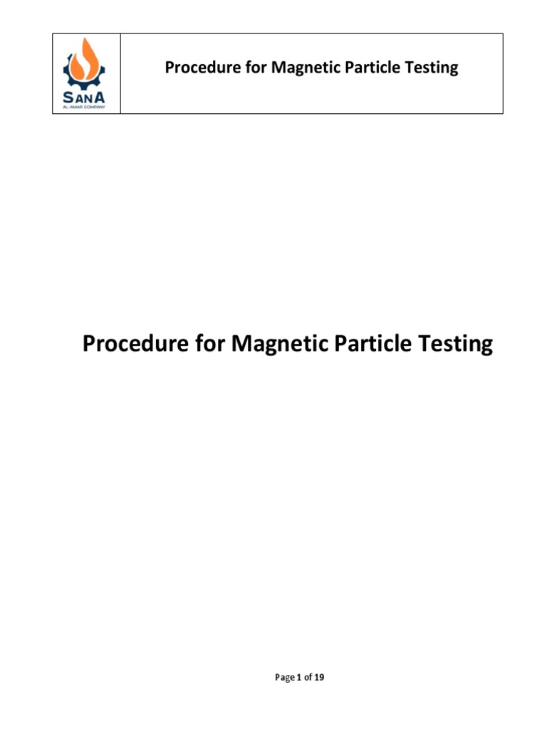 Procedure For Magnetic Particle Testing | PDF | Inductor | Welding