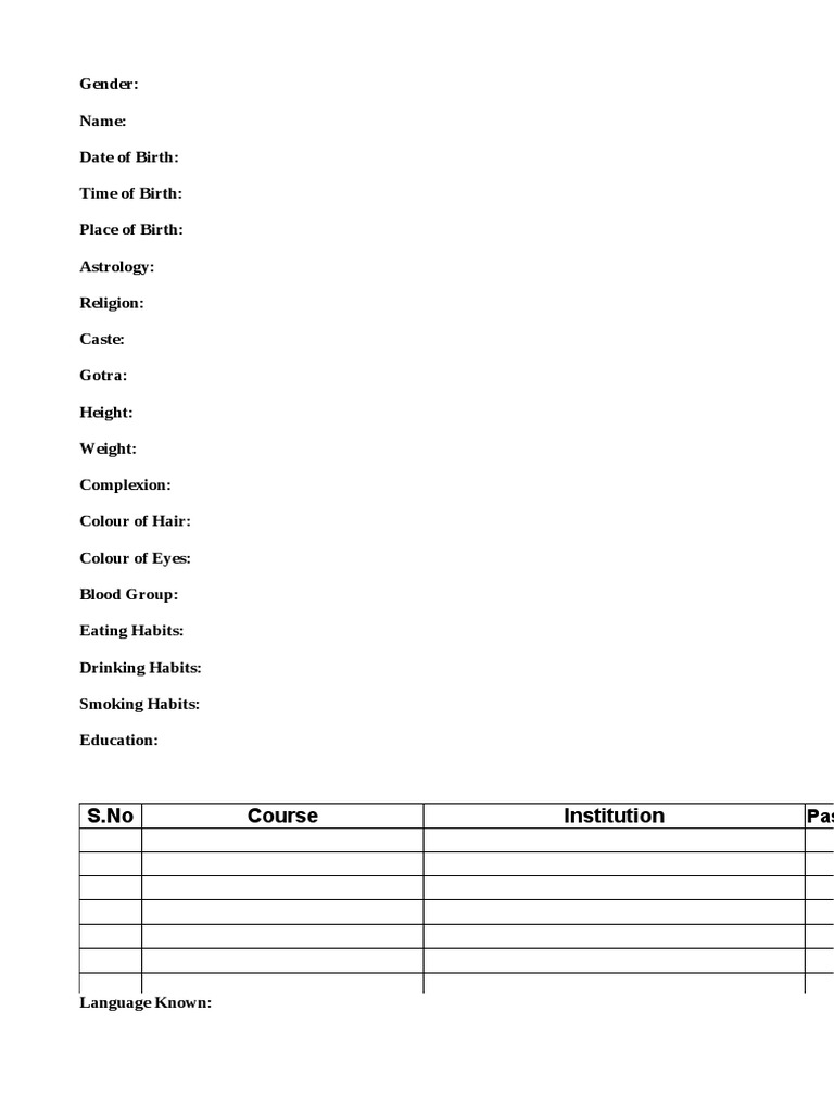 Blank Form | PDF