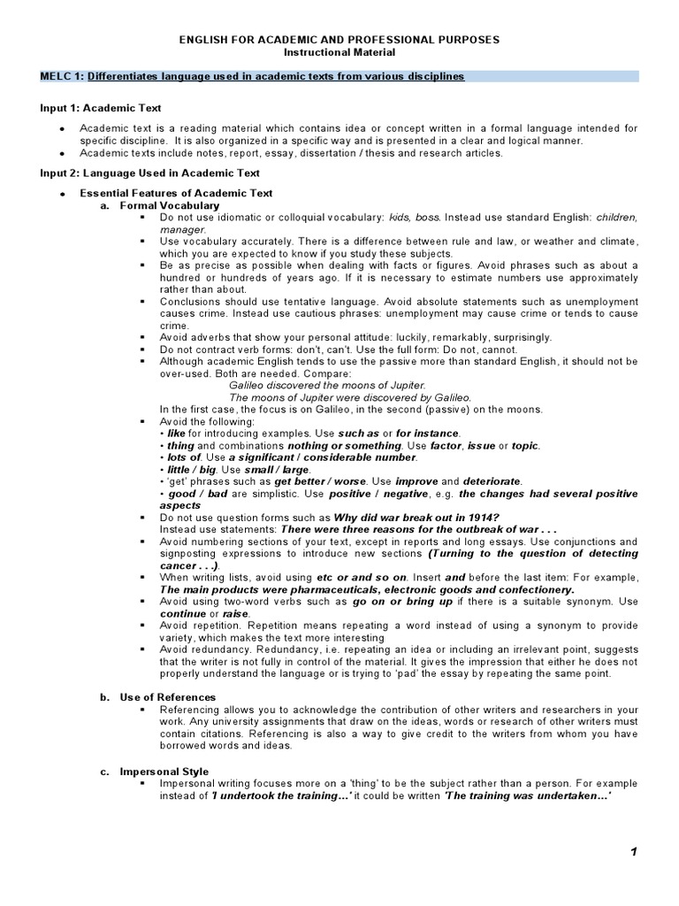 EAPP Notes On Lesson 1-6 | PDF | Science