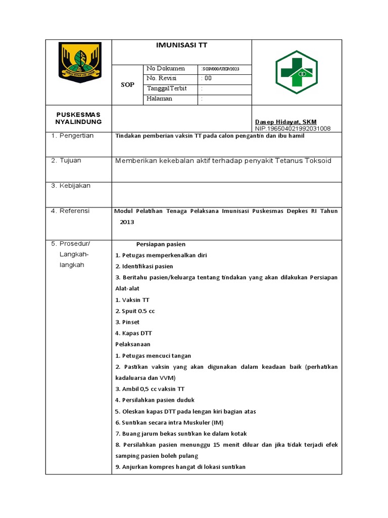 Dosis Suntik TT untuk Ibu Hamil | PDF | Sains & Matematika