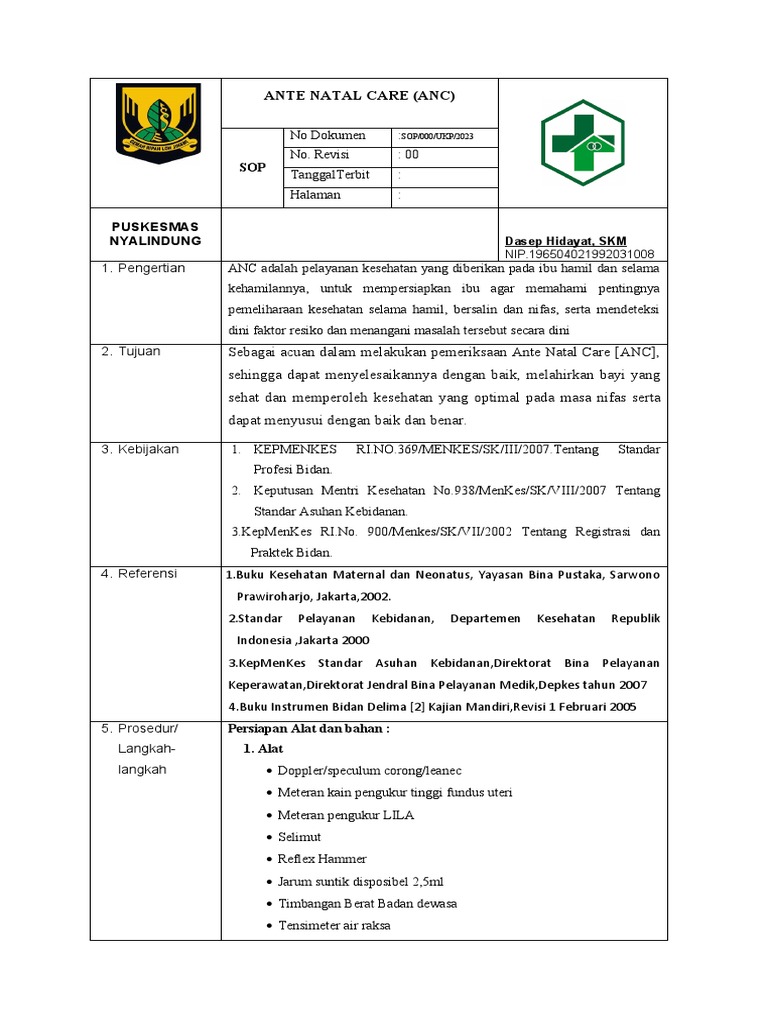 SOP ANC Terbaru | PDF | Pengembangan Diri | Kesehatan Holistik