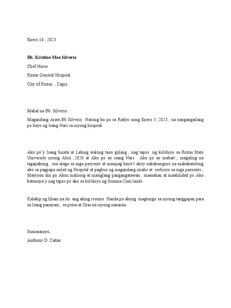 Application Letter | PDF