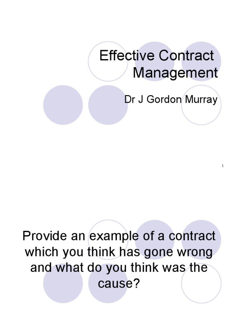 Essentials of Effective Contract Management | PDF | Procurement | Risk
