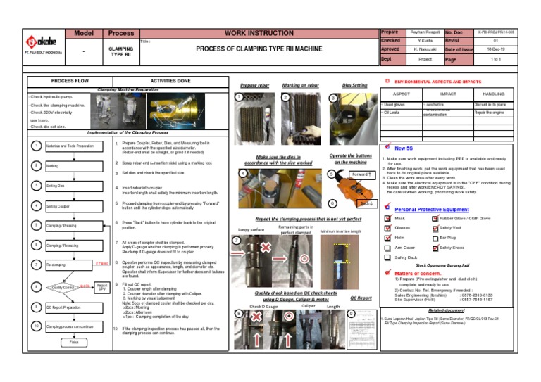Work Instruction Type RII IK-FBI-PROJ-PR-14-006 Rev.01. Englis... | PDF | Manufactured Goods ...