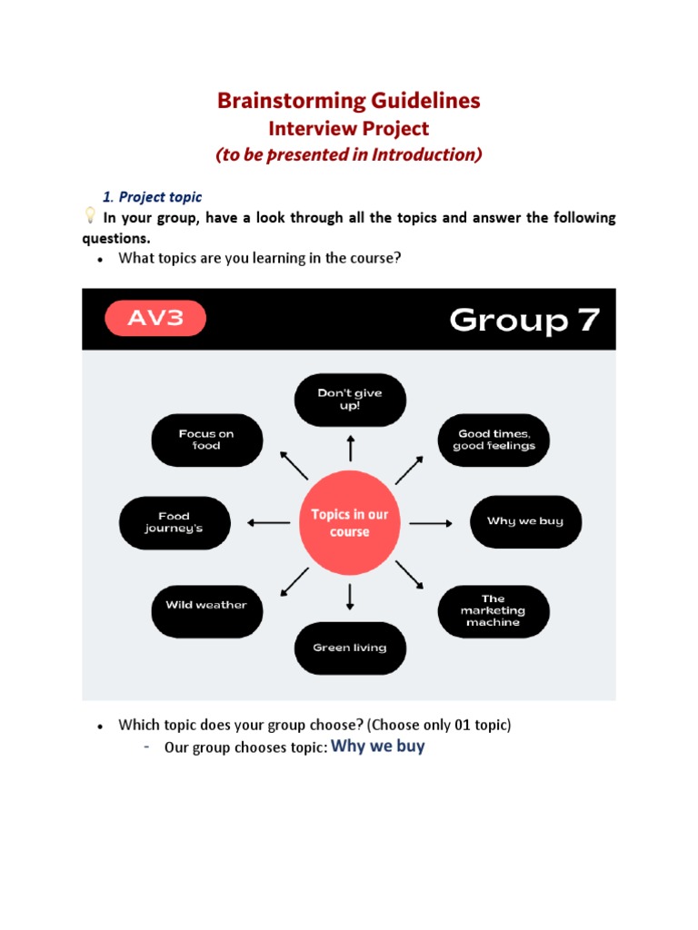 Brainstorming Guidelines - AV3 - GR7 | PDF | Communication | Business ...