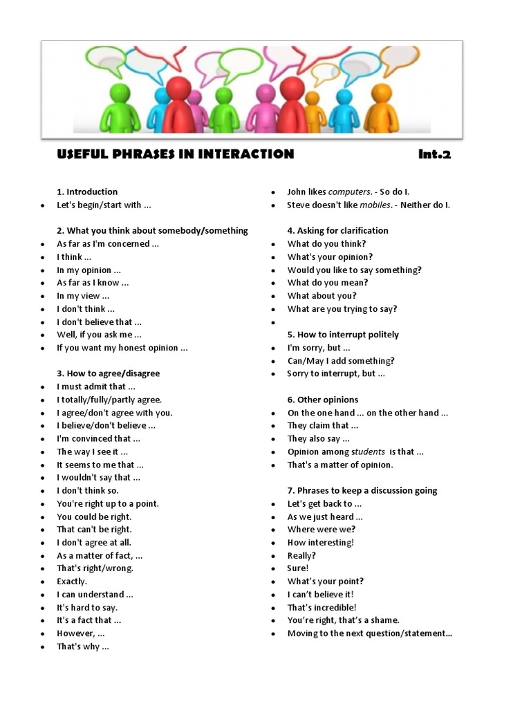 Useful Phrases in Interaction | PDF