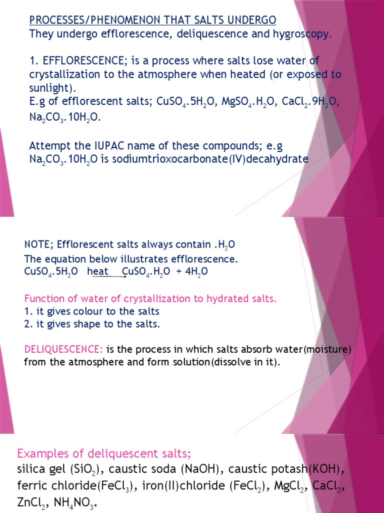 Efflorescence | PDF | Chemistry | Chemical Substances