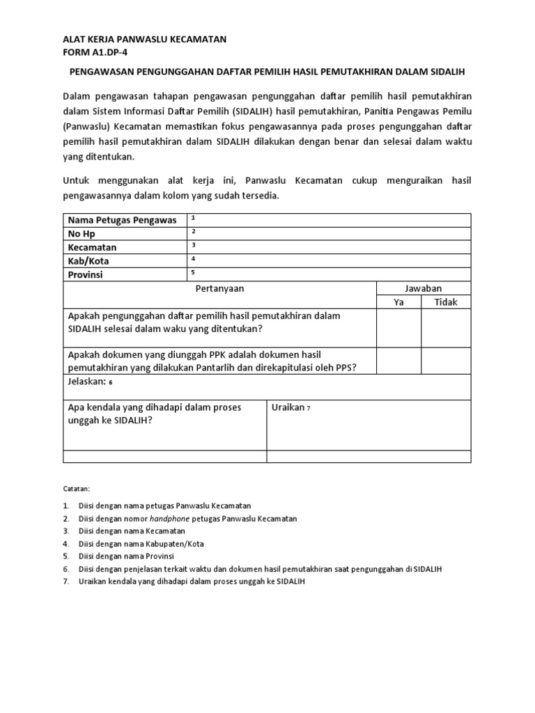 REV - Pengawasan Upload Sidalih Hasil Pemutakhiran | PDF