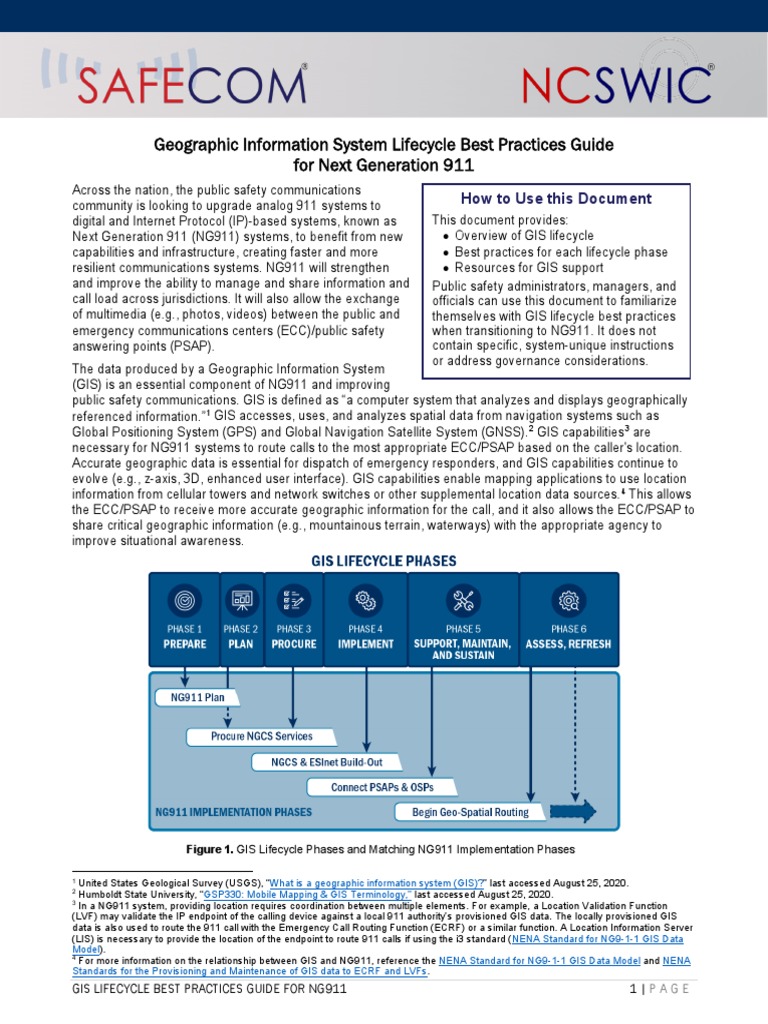 SAFECOM-NCSWIC - GIS Lifecycle Best Practices Guide - 9.22.20 - FINAL ...