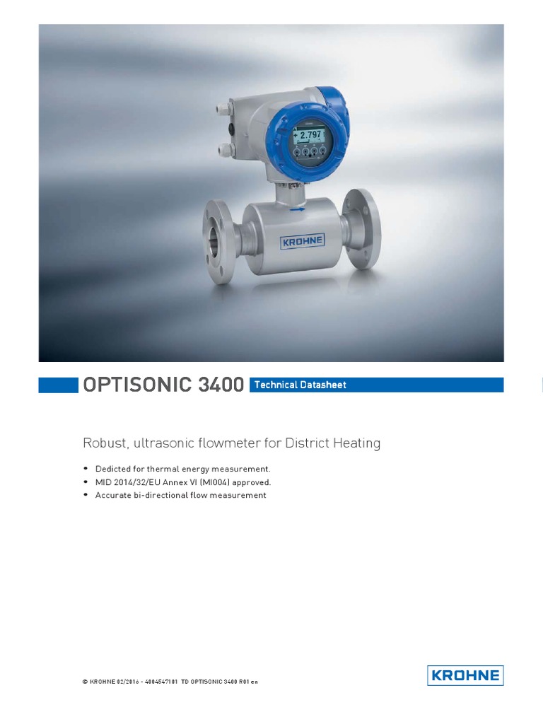 TD OPTISONIC 3400 MID en 160304 4004547101 R01 1000342931 1 A | PDF | Flow Measurement | Ultrasound