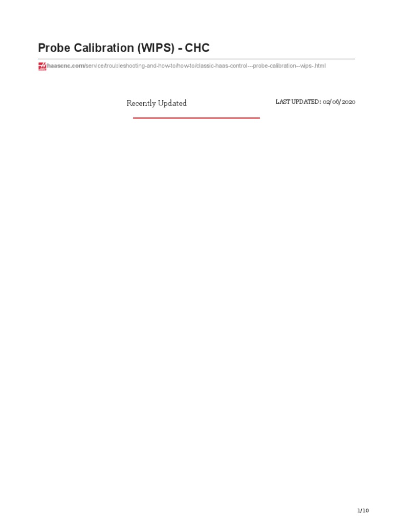 Probe Calibration WIPS - CHC | PDF | Calibration | Metrology