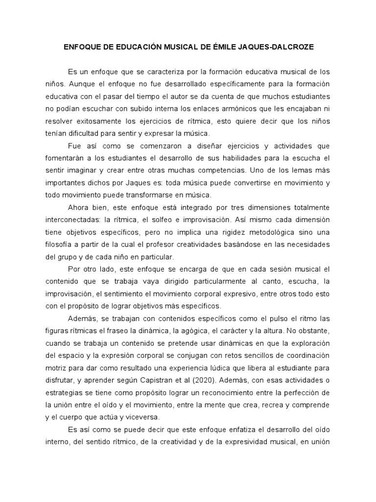 El Enfoque de La Educacion Musical | PDF | Ritmo | Ciencia cognitiva