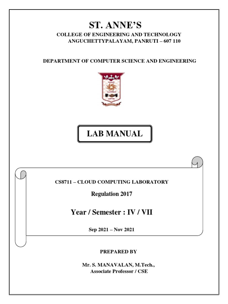 Cs8711-Cloud Computing Laboratory-778800227-Cc Lab Manual | PDF | Cloud Computing | Apache Hadoop