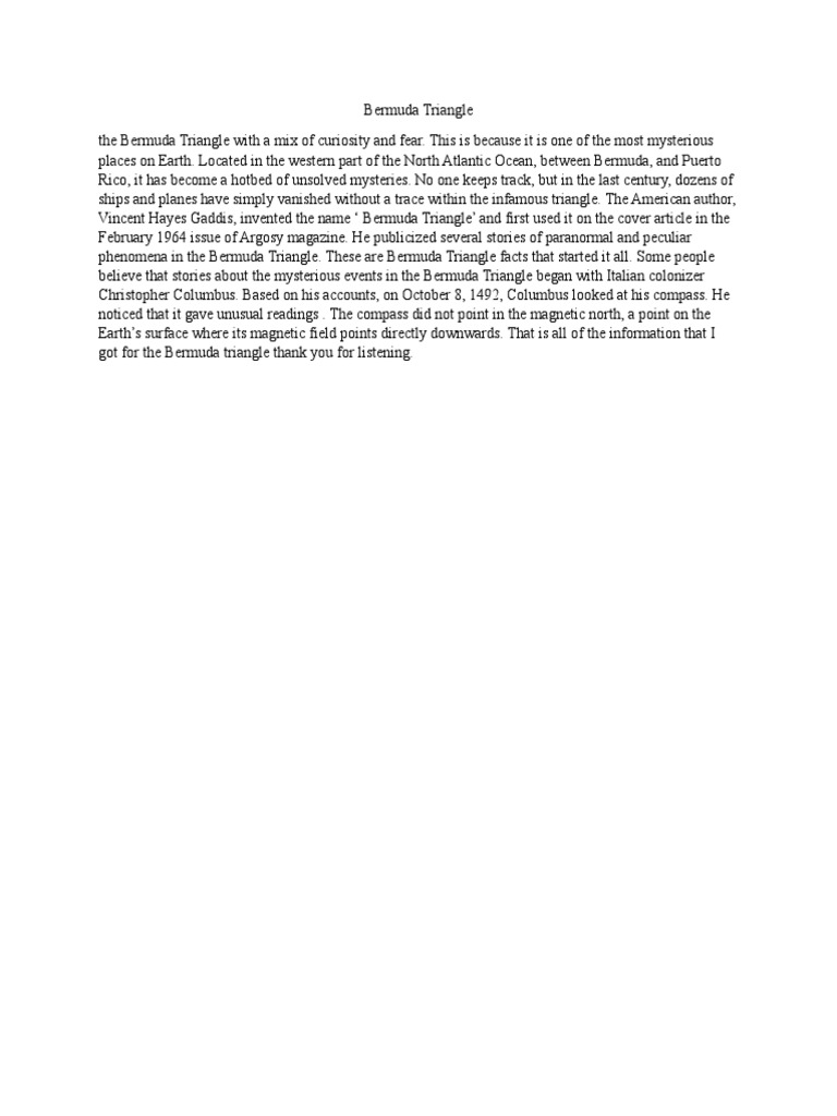 Bermuda Triangle | PDF