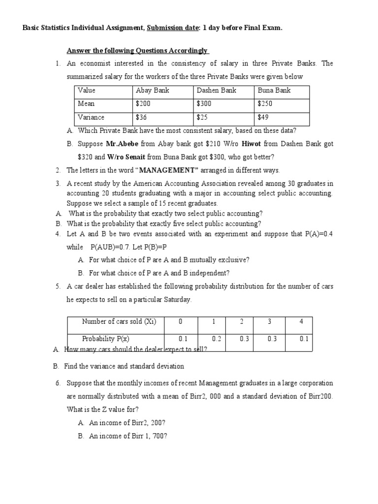 Accounting Indvidual Assignment | PDF | Standard Deviation | Statistics