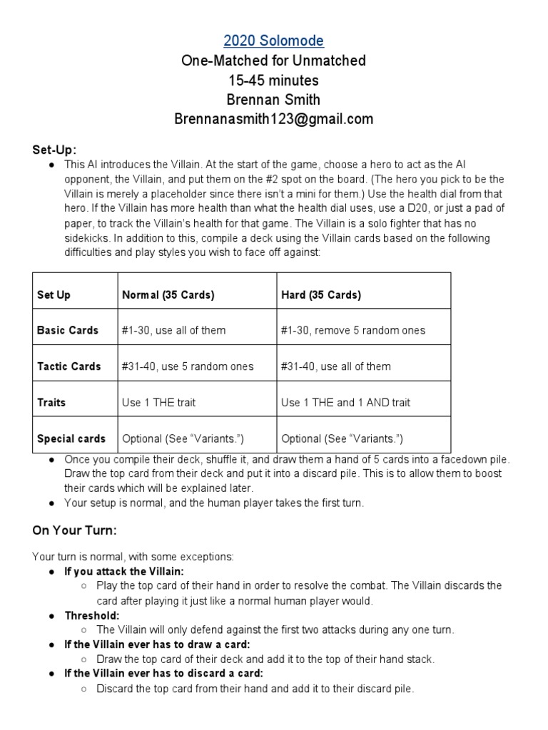 One-Matched Rules (Version 4) - Merged | PDF | Playing Cards | Card Games