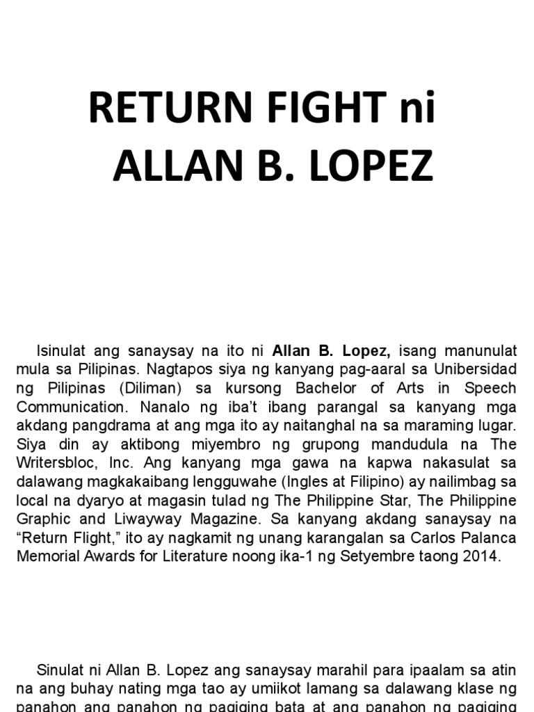 Pagsusuri Sa Return Flight | PDF