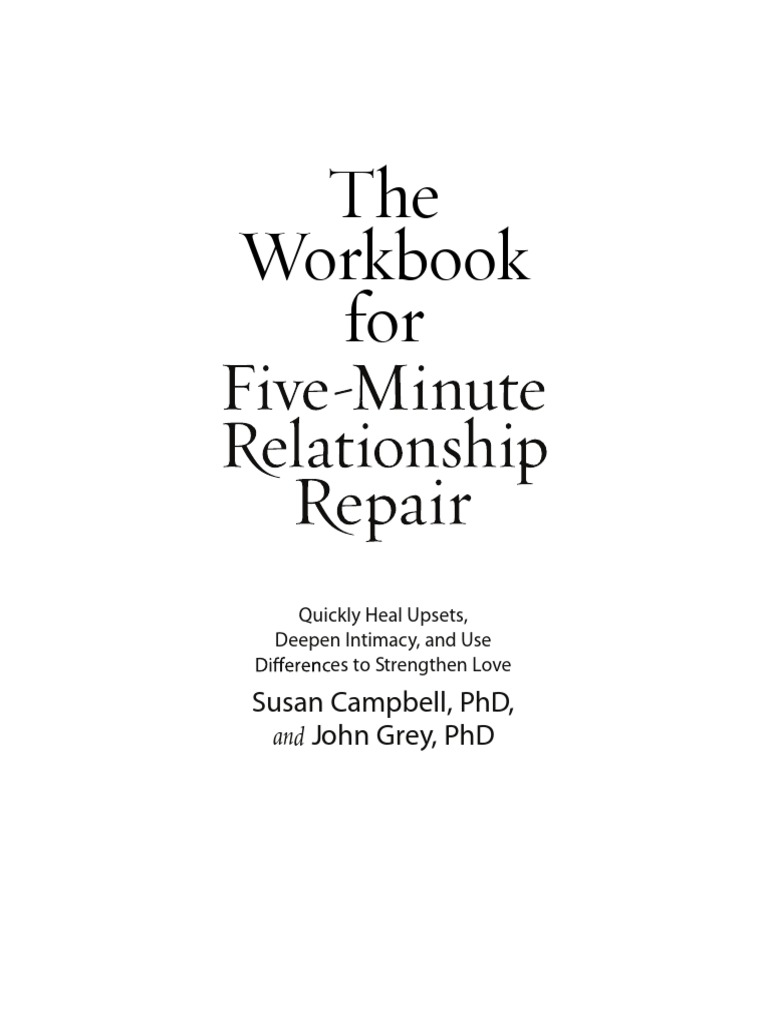 Five Minute Relationship Repair Workbook | PDF | Feeling | Nonverbal ...