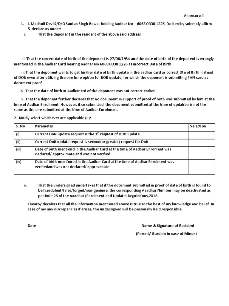 Annexure II | PDF