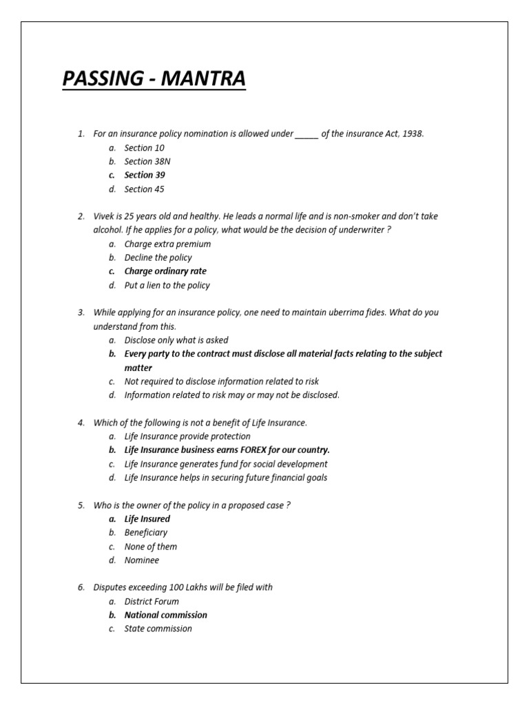 Passing Mantra | PDF | Insurance | Life Insurance