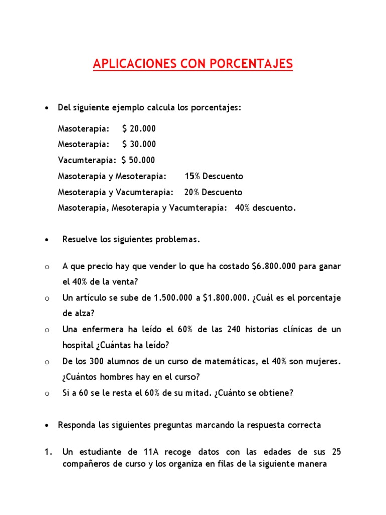 Situciones Problema Con Porcentajes | PDF | Ciencias sociales ...