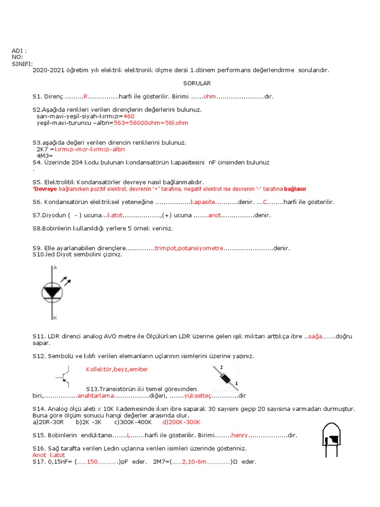 Atp 10 2020performans Sorulari | PDF